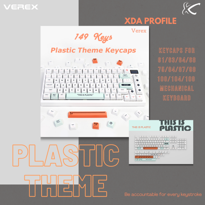 Verex 149 Keys Plastic Theme XDA Profile PBT Keycaps For 61/63/64/68/75 ...