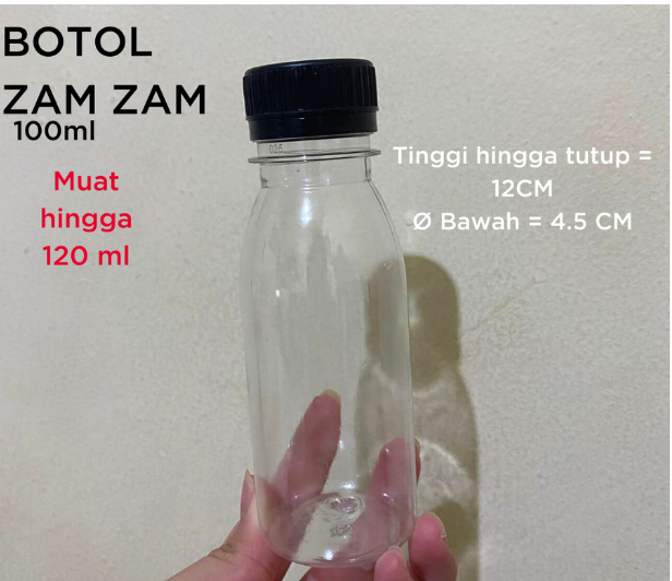 Botol Zam Zam 100 ml - 120 ml / Botol Plastik Soas / Botol Obat isi 10 ...