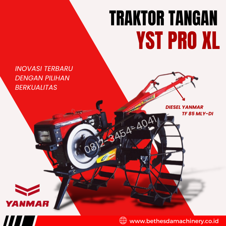 Mesin Traktor Bajak Ladang Sawah YST PRO XL YANMAR Hand Traktor 8.5HP ...