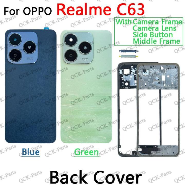 For Realme C63 4G Battery Back cover Housing middle frame + Button ...