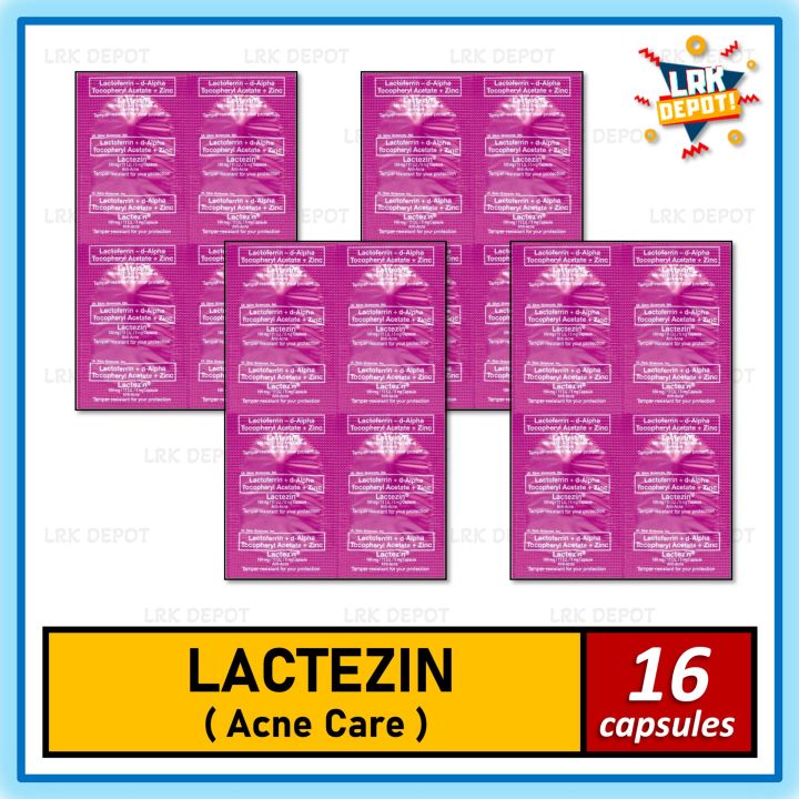 Lactezin Anti-Acne 16 capsules (Lactoferrin + Vitamin E + Zinc) 16s ...