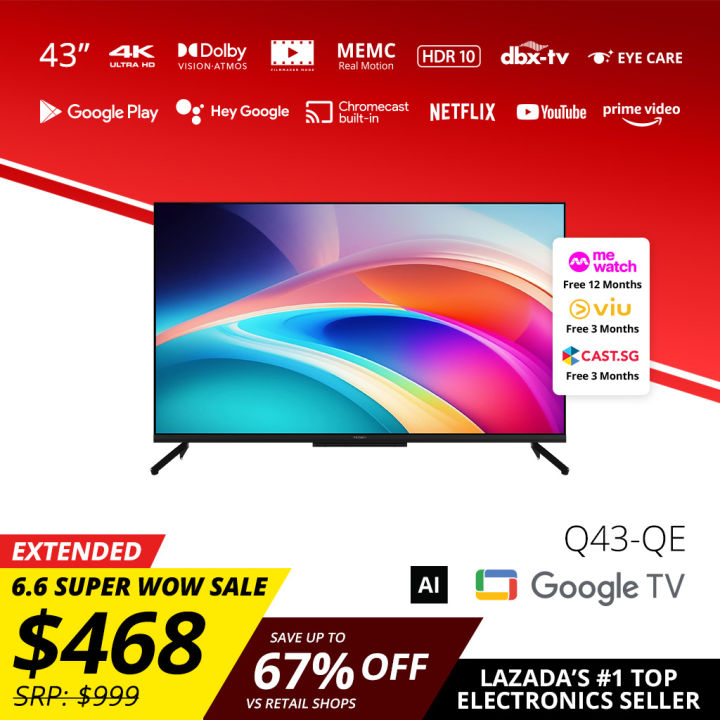 PRISM+ Q43 Quantum Edition | 4K AI Google TV | 43 inch TV [Delivers in ...
