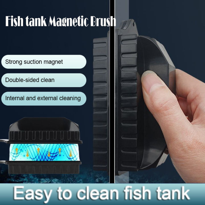 Aquarium magnetic cleaning brush double-sided cleaning fish tank glass ...
