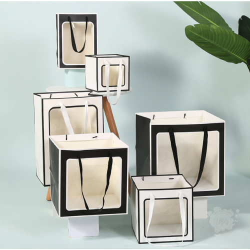 Window Paper Bag/Square Paper Bag/Transparent Bag/Gift Paper Bag with ...