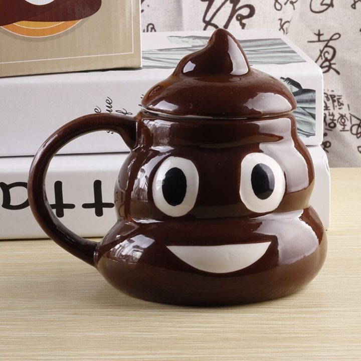 Cute Poop Mug Funny Ceramic Poop Water Cup With Lid Spoof Poop Coffee ...