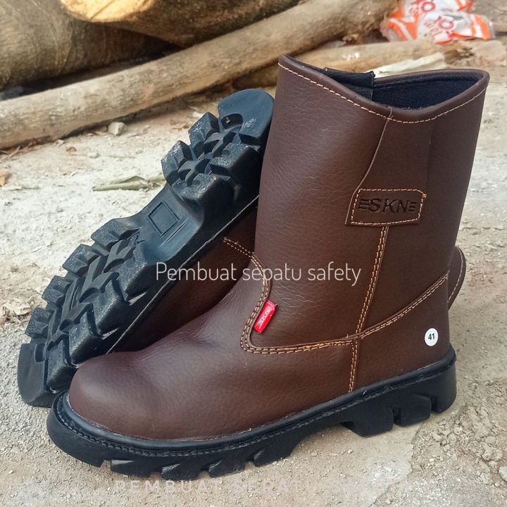Sepatu Safety kulit Omega Boot Kerja Proyek Pabrik Industri King Skn ...