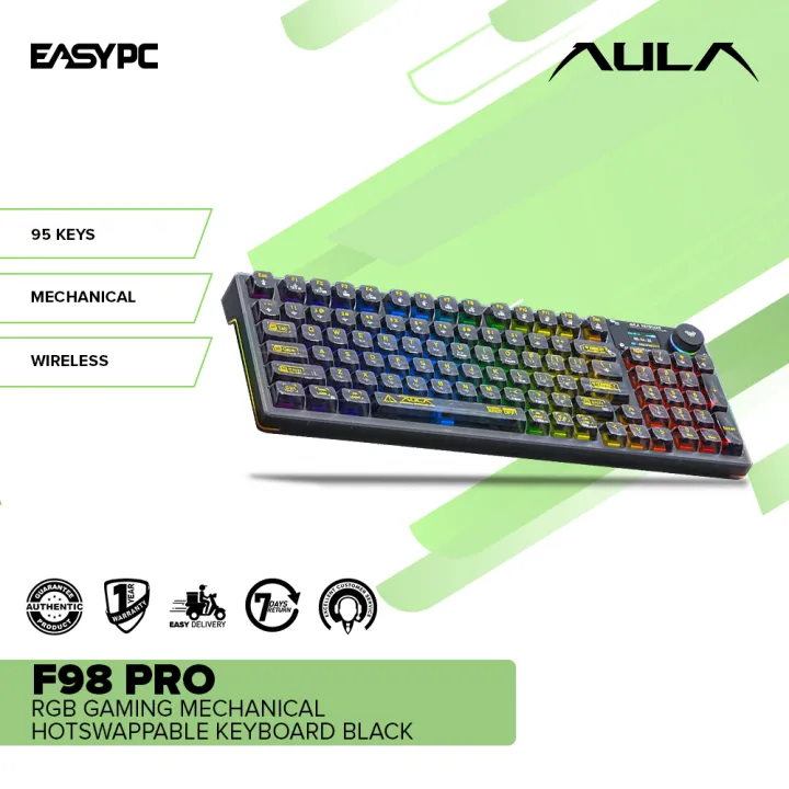 EasyPC | Aula F98 RGB and F98 PRO Black and White Gaming Mechanical Keyboard For Desktop and ...