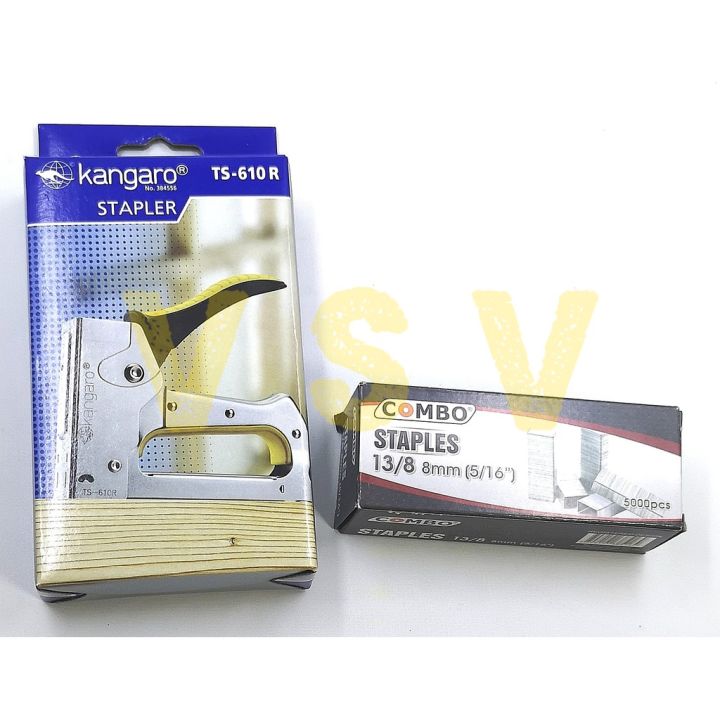 Kangaro Stapler TS-610R + isi staples Combo/ gun tacker / staples jok ...