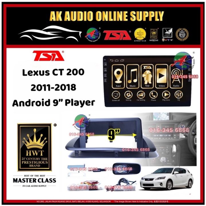 TSA Lexus CT-200 CT 200 2011 - 2018 Android 9” Inch Car Player Monitor ...