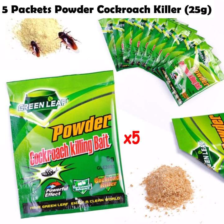 Green Leaf (5 Packets) Powder Cockroach Killer Effective Insect Killer ...