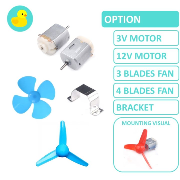 3V - 9V Mini DC Motor w/ Bracket & Fan Propeller | Lazada