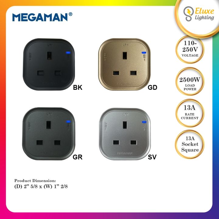 [SIRIM] Megaman UK-Socket Square Removable Adapter Power Track Socket ...