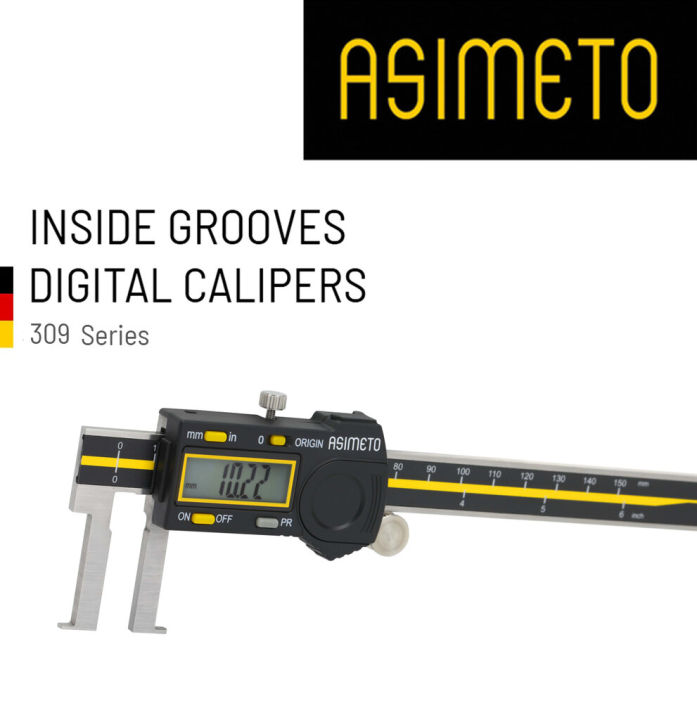 Asimeto เวอร์เนียดิจิตอลวัดร่องใน ABS Digital Calipers for Inside ...