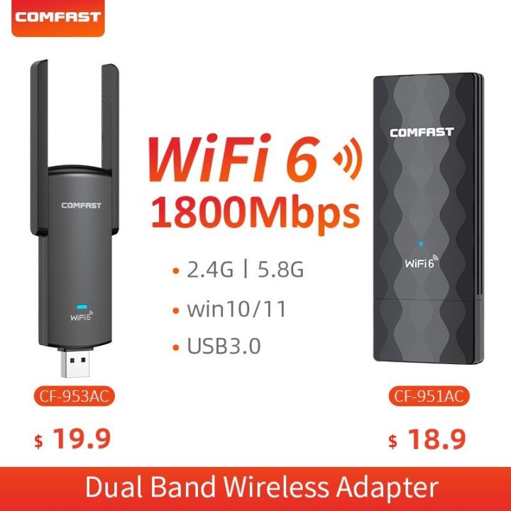 COMFAST Wifi 6 USB Adapter 5G Dual Band Wireless Network Card for ...