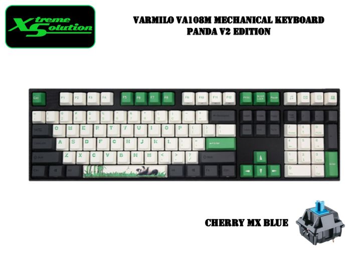 Varmilo VA108M Panda V2 Edition Mechanical Keyboard (White LED Backlit ...