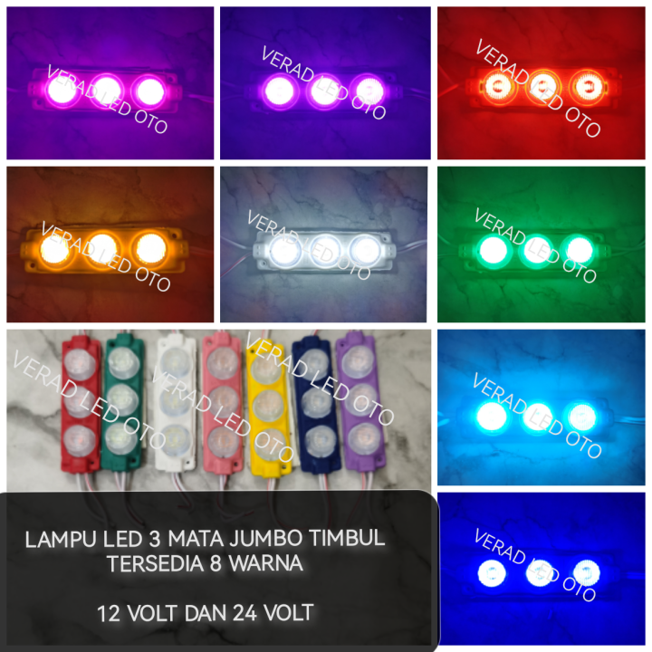 Led Lampu Kolong Bak 3 Mata 12volt 24volt 12v 24v Harga Satuan Lazada