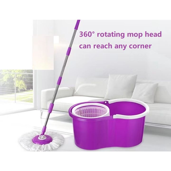 YES SHOP Mop With Spinner and Bucket Magic Spin Tornado Mop 360 Easy Rotating Map Floor Cleaning ...