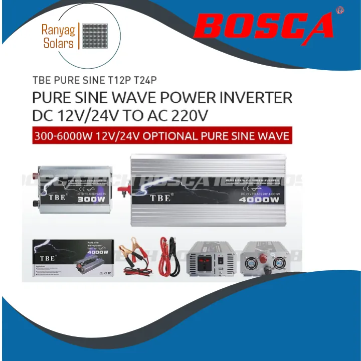 BOSCA TBE Pure Sine Wave Power Inverter DC 12V 24V TO AC 220V 300W 500W 1000W 1500W 2000W 3000W ...