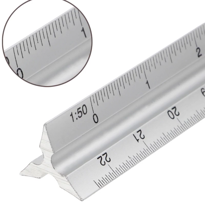 30cm Aluminium Metal for Triangle Scale Architect Engineer Technical ...