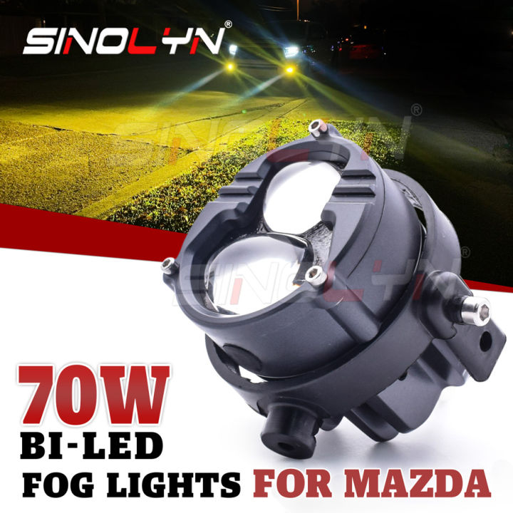 Sinolyn Bi LED Fog Lights For Mazda 6/Mazda 2 3 5/CX7/CX5/Axela/MX5 LED PTF Diode Fog Lenses ...