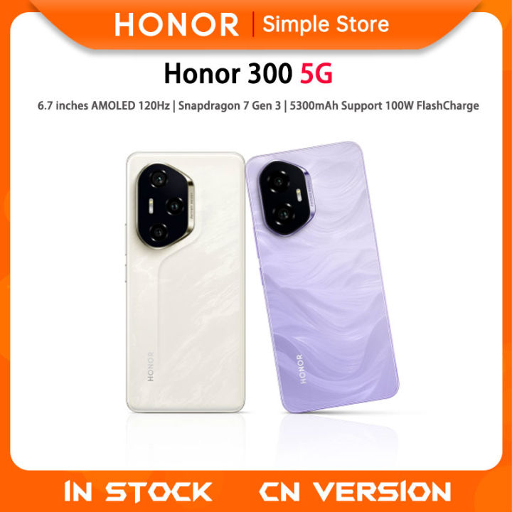 Honor 300 5G Smartphone 6.7 inches AMOLED 120Hz Snapdragon 7 Gen 3 Battery capacity 5300mAh 100W ...