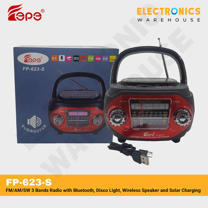 FEPE FP-623-S FM/AM/SW 3 Bands Radio with USB/TF, Music Player ...