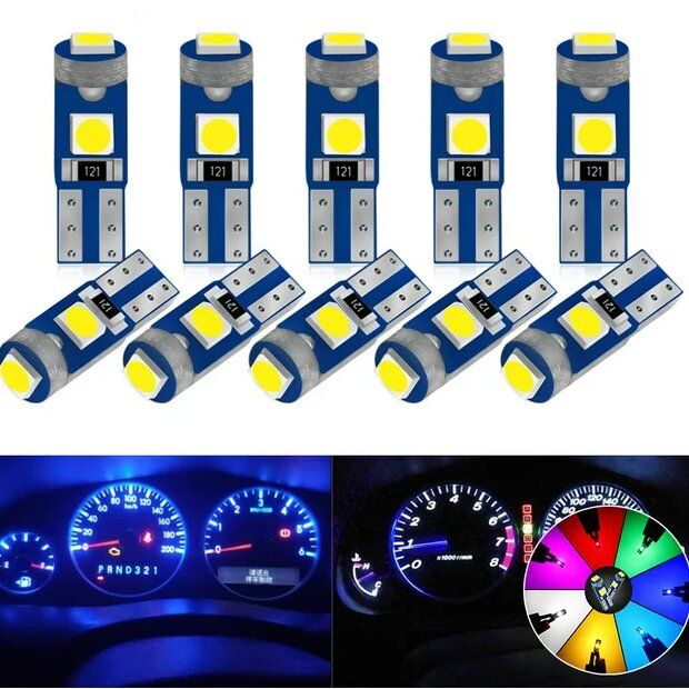 LAMPU LED SPEEDOMETER T5 3 MATA SUPERBRIGHT TERANG 12 VOLT | Lazada ...