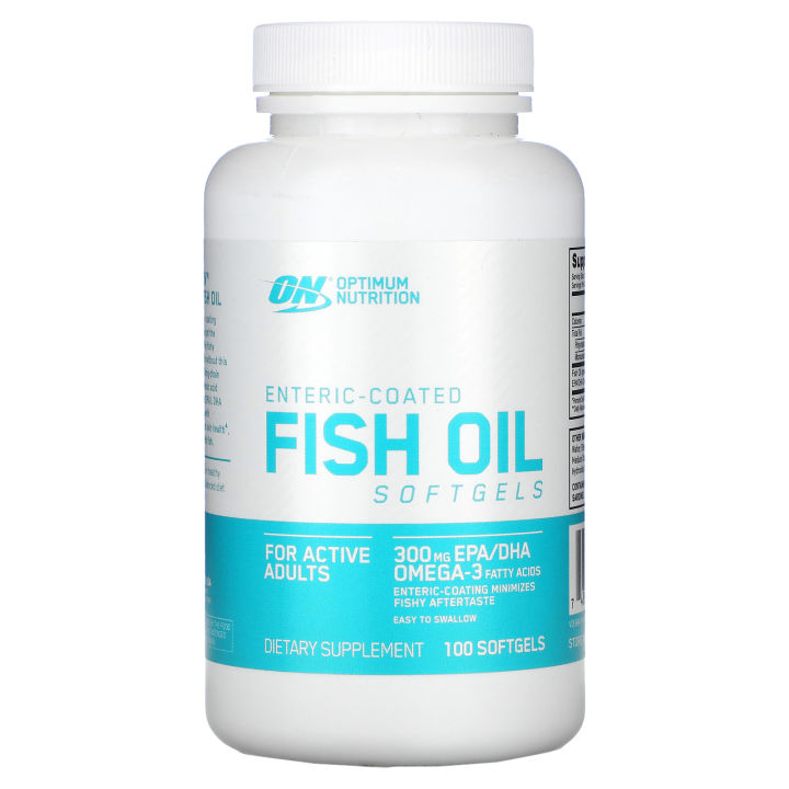 Optimum Nutrition Enteric-Coated Fish Oil Softgels-100 Servings ...