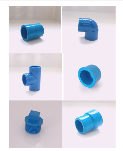 PVC Blue Pipe Fittings Tee, Cap, Plug, Male & Female Adapter, Elbow ...