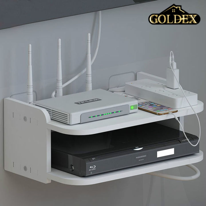 Goldex Set-top box rack Wooden Wall Mounted Wifi Router Shelf Set-Top ...