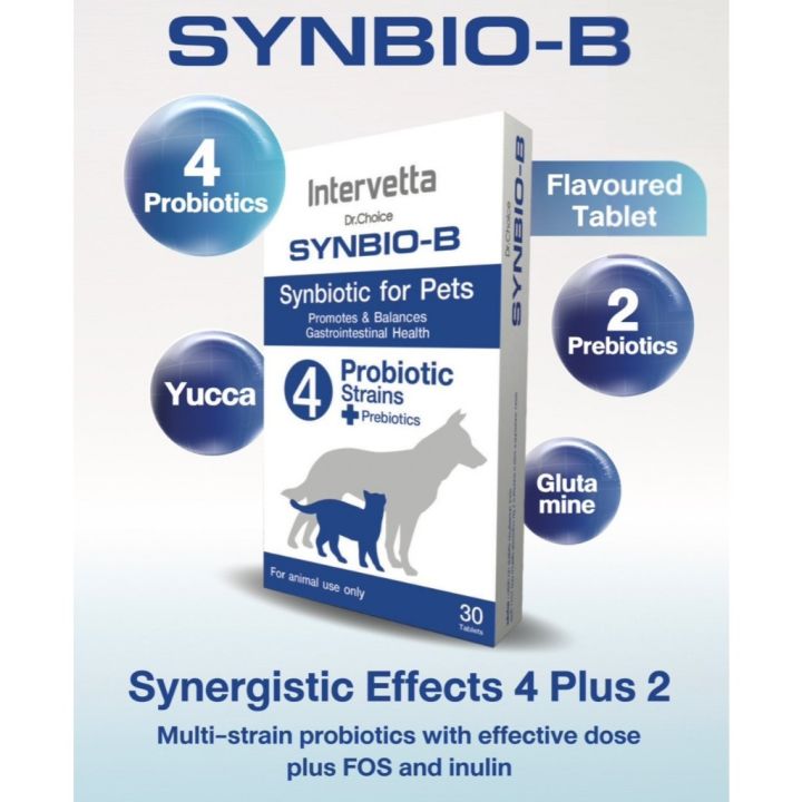 Synbio B (30 เม็ด) อาหารเสริมสุนัข-แมว (ซินไบโอ บี) Exp.12/2024 ...
