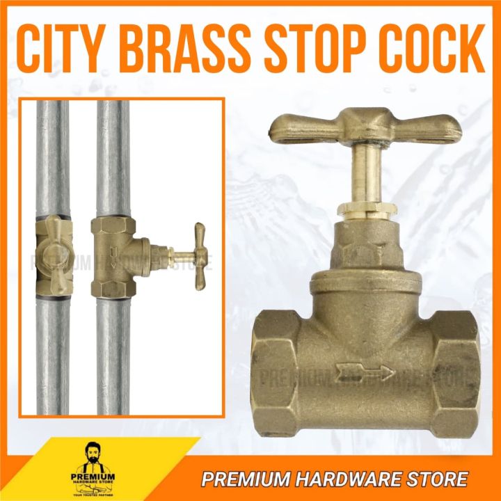 CITY Brass Stop Cock (15MM, 20MM & 25MM) Water Fitting Piping Connector ...
