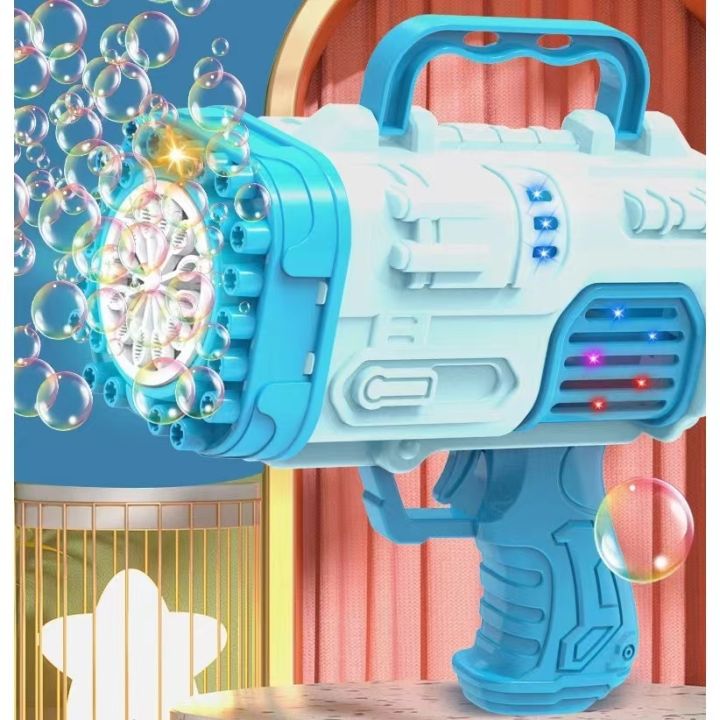 [พร้อมส่ง]ปืนเป่าฟองบาซูก้า Bubble Gun เป่าฟองอัตโนมัติ 12 หลุม BASUKA ...