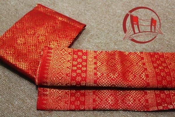 Songket Palembang Motif Lepus Kandang ATBM Merah Benang Emas | Lazada Indonesia
