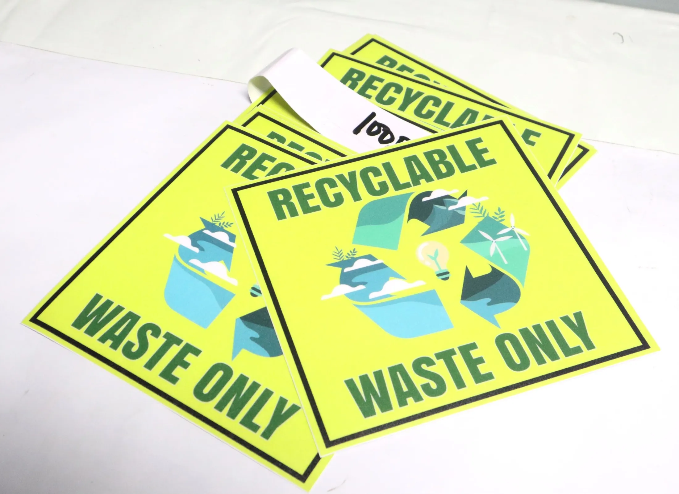 De-Sign Proper Waste Disposal Signage Sticker 8x8" Inches, Waterproof ...