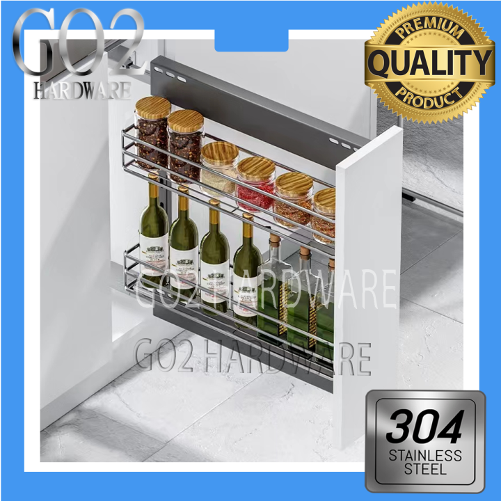 Best 304 Stainless Steel Condiments Pull Out Basket Organizer | Lazada PH