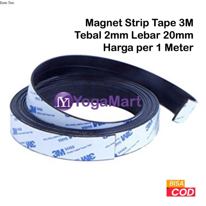 YM Magnet Strip T2mm L20mm P1m Lembaran Magnet Kulkas Dobel Tape 3M Magnet Karet | Lazada Indonesia