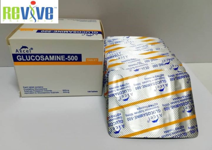 Axcel Glucosamine-500 for joint and Knee pain (100 tablets). Expiry ...