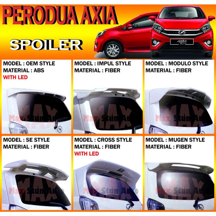 PERODUA AXIA REAR TURNK SPOILER (OE LOOK,IP,MDL,SE,CROSS,MG,D68 ...