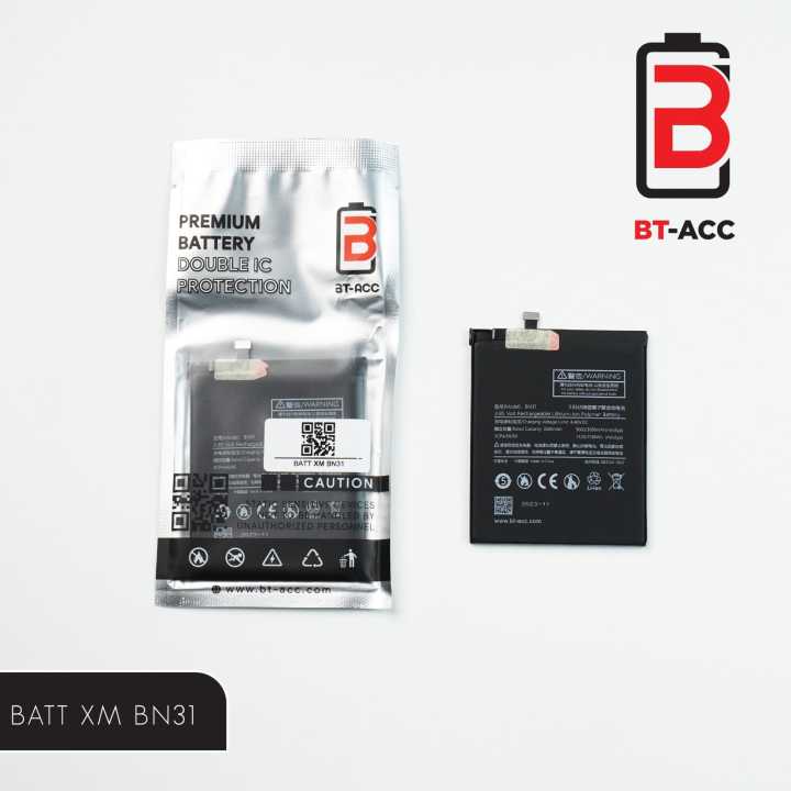 Baterai BT-ACC Xiaomi BN31/S2/MI A1/MI 5X/Redmi Note 5A/Y1 Lite Premium ...