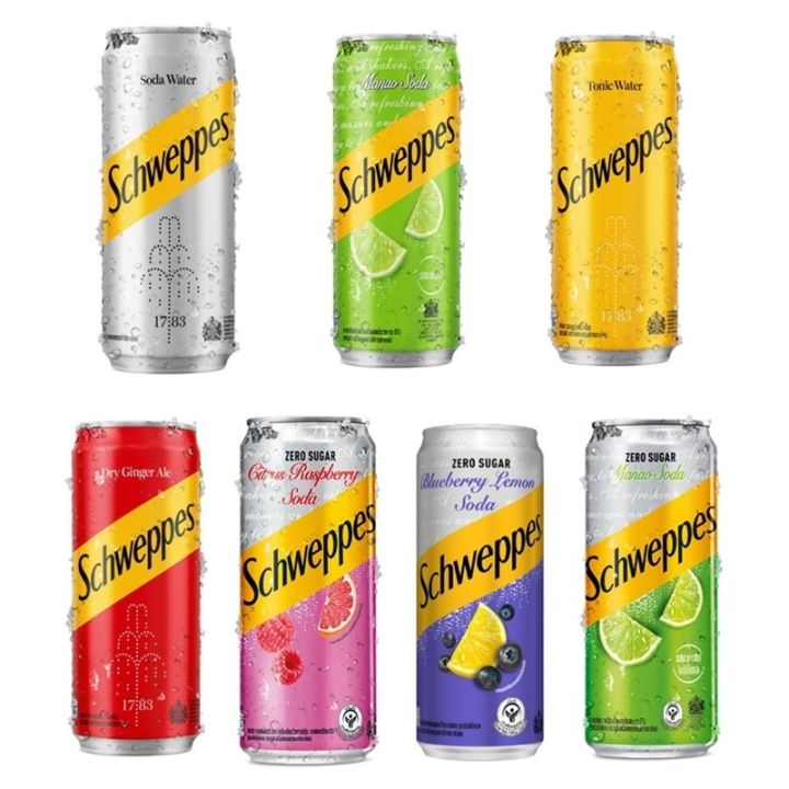 (แพ็ค 6 กระป๋อง) SCHWEPPES ชเวปส์ มิกเซอร์ โทนิค 330มล. ใช้ผสม ...