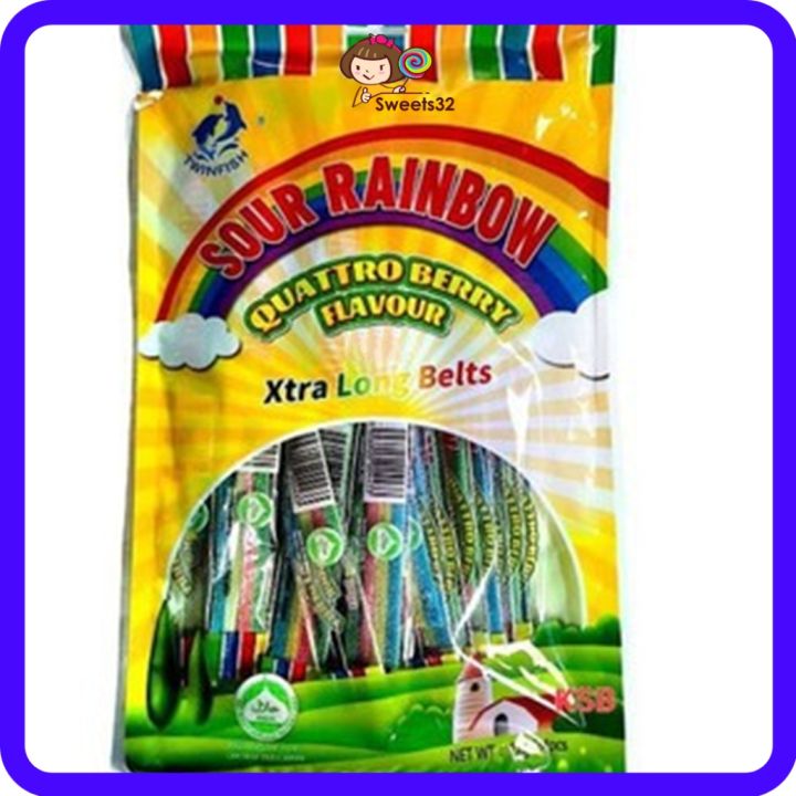 Sour Rainbow Extra Long Belts Candy 12g x 24pcs (HALAL) | Lazada