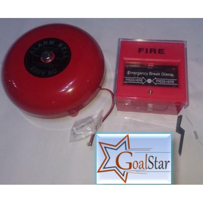Fire Alarm Bell 6in 220V & Break Glass (Fire Alarm Set) | Lazada PH