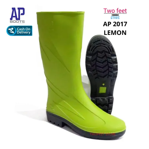 BISA COD - AP Boots 2017 Hijau Lemon - Sepatu Boot Kerja Hijau Tinggi ...