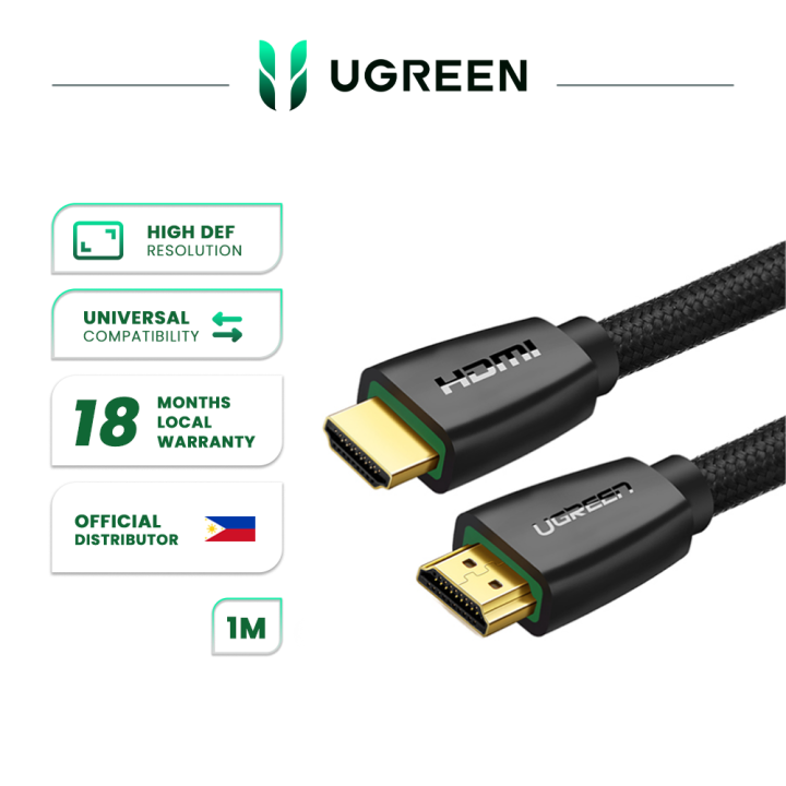 UGREEN HDMI 2.0 4K Cable Male to Male Braided 1M/ 2M/ 3M/ 5M - PH | Lazada PH