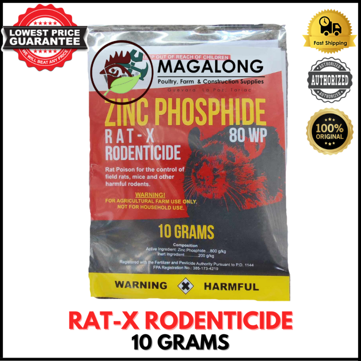 RAT-X (ZINC PHOSPHIDE) - RAT POISON / RAT KILLER - RODENTICIDE 10 grams ...