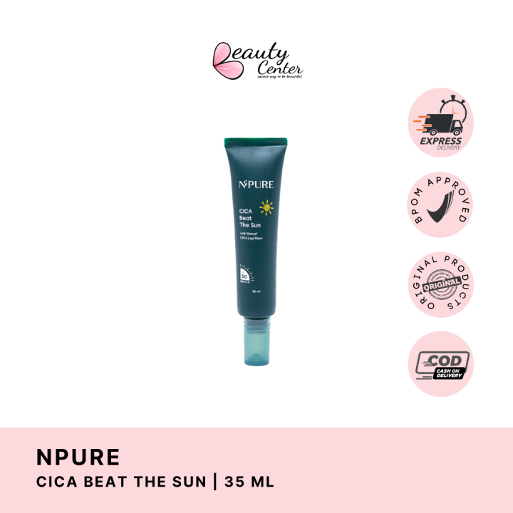 NPURE SUNSCREEN GLOW CICA BEAT THE SUN SPF 50 PA ++++ | Lazada Indonesia