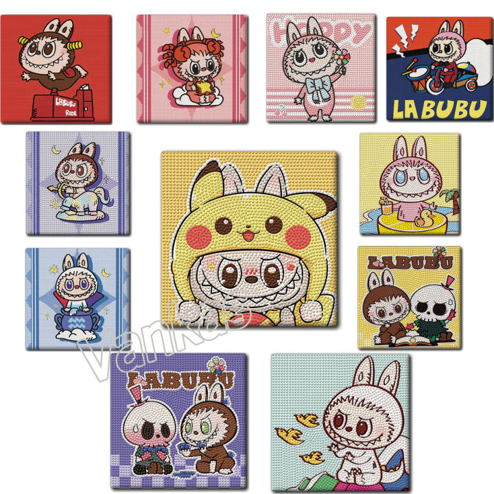 พร้อมส่งจากทม ภาพครอสติสคริสตัล ภาพวาดปักเพชร รูปลาบูบู้ Labubu diamond ...