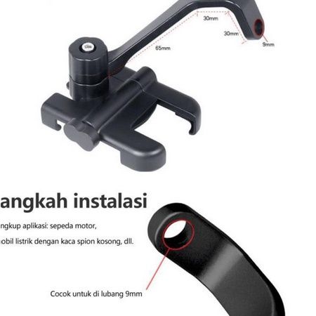 Holder Spion Motor HM20 Bahan Besi Phone Holder Motor Universal Bracket ...