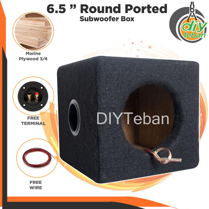Subwoofer Box 6.5 Inches Speaker Enclosure Pre Installed 2 Air Vent ...